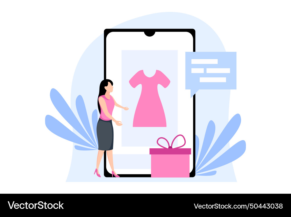E commerce flat design Royalty Free Vector Image