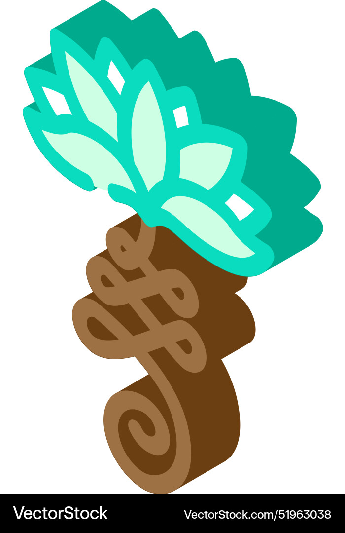 Enlightenment buddhism isometric icon Royalty Free Vector