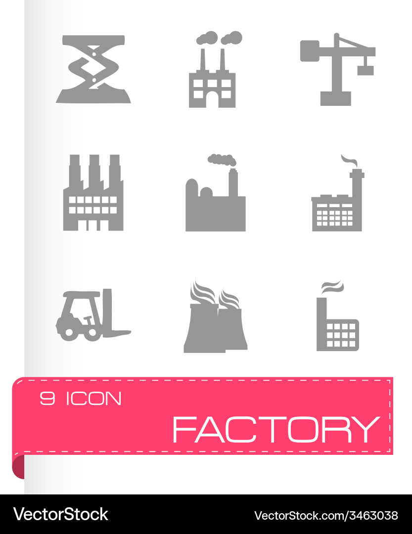 Factory icons set Royalty Free Vector Image - VectorStock