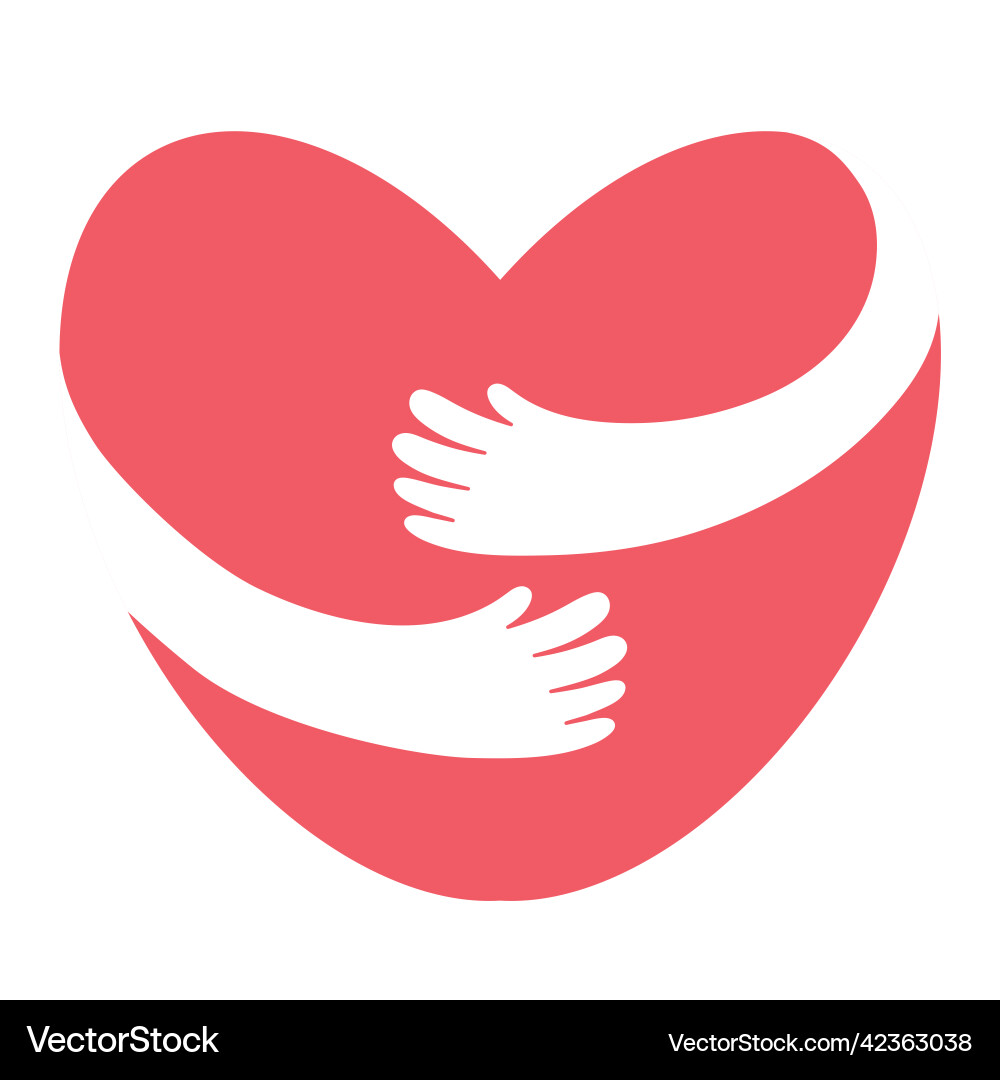 Heart and hug logo isolated on white background Vector Image