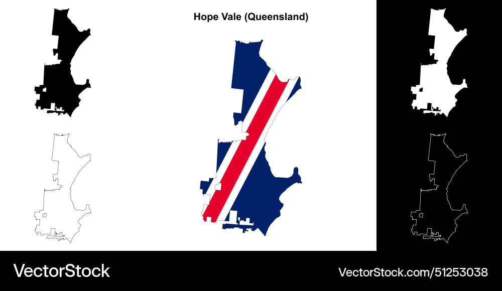 Hope vale outline map Royalty Free Vector Image
