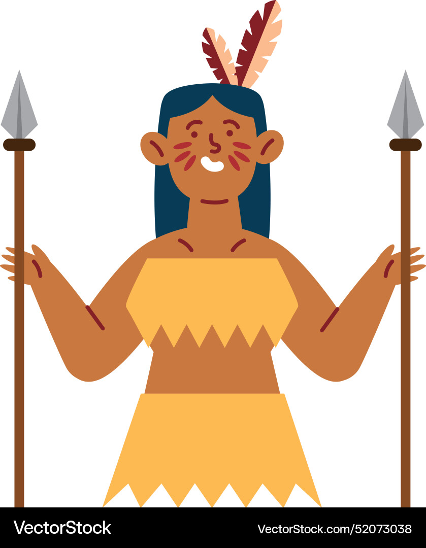 Indigenous woman tribe with arrows Royalty Free Vector Image