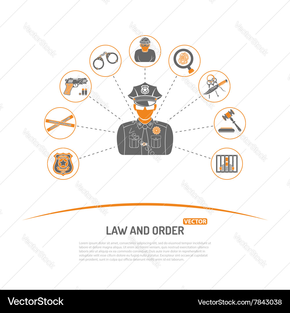 Law and order concept Royalty Free Vector Image