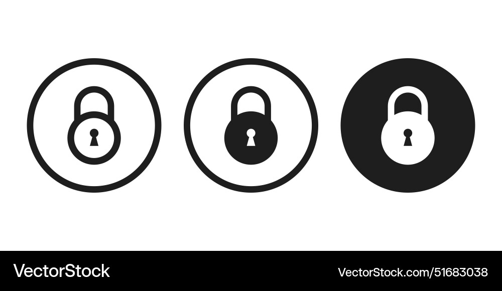 Padlock icon or lock silhouette Royalty Free Vector Image