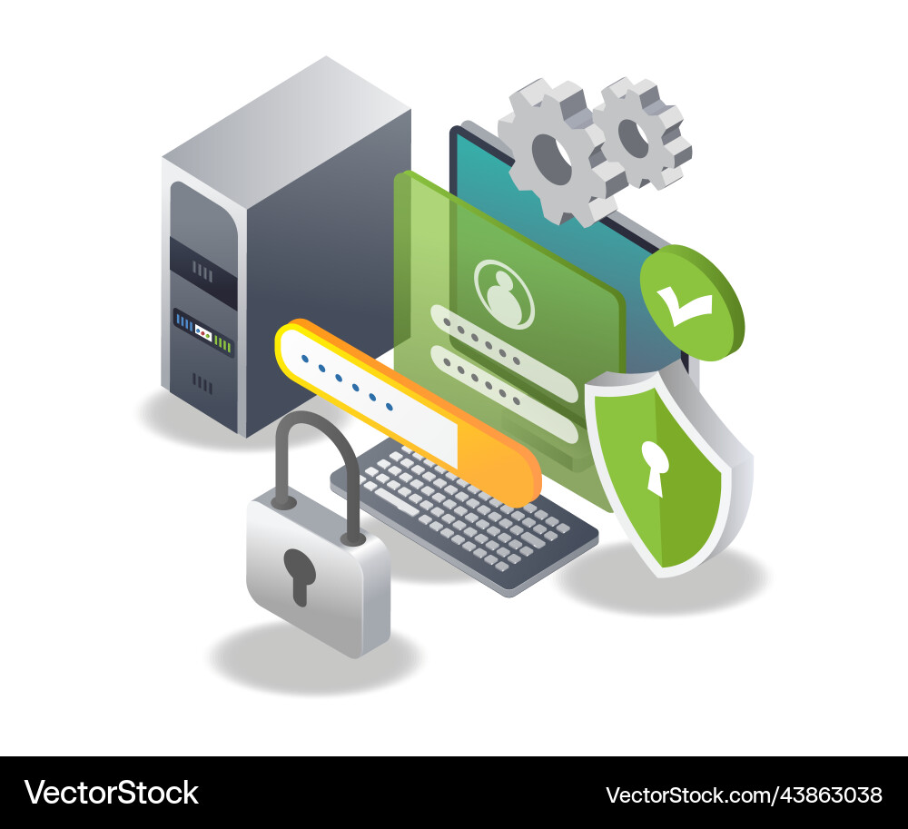 Password Security & Data Protection Royalty Free Vector