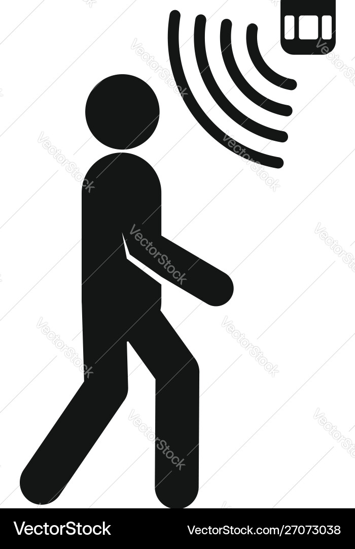 People motion sensor icon simple style Royalty Free Vector