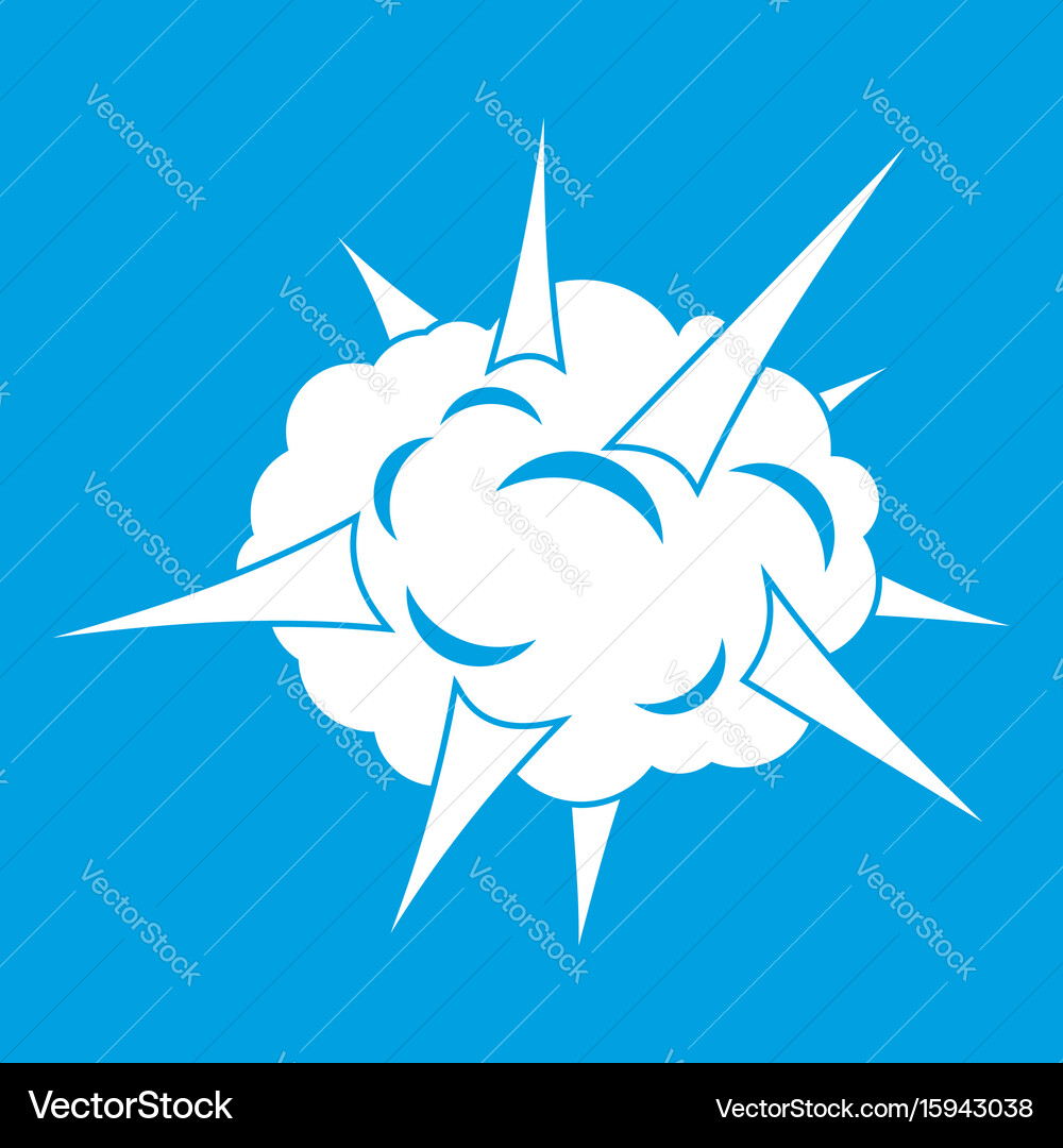 Energieexplosionssymbol weiß Lizenzfreies Vektorbild