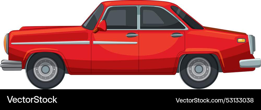 Vintage red car side view Royalty Free Vector Image