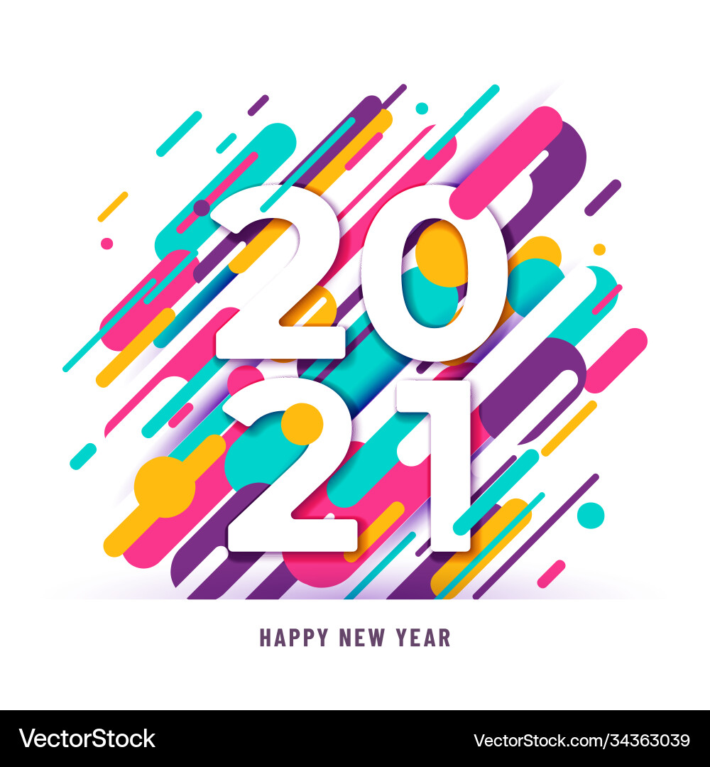 2021 New Year Big Numbers Royalty Free Vector Image