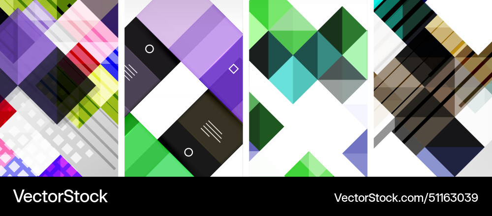 A collage of four different colored squares Vector Image