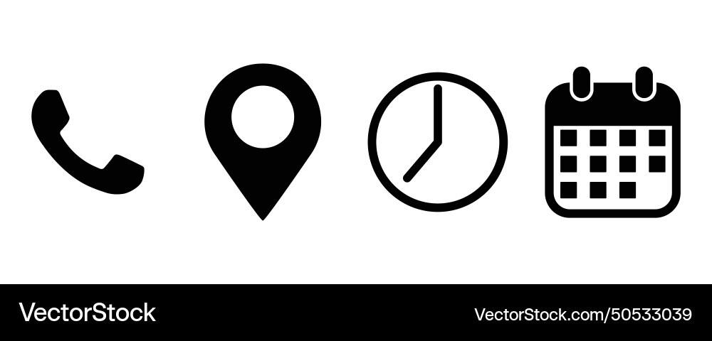 Address time contact and date icon Royalty Free Vector Image Address time contact and date icon Royalty Free Vector Image