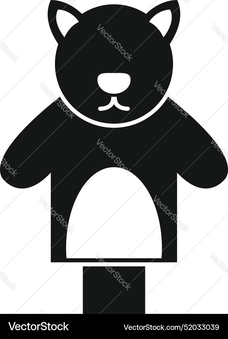 Black and white cat puppet show character standing