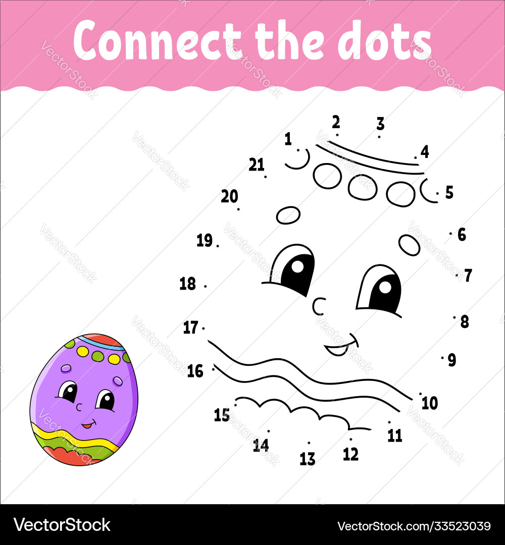 Connect the Dots: Easter Egg Fun! Royalty Free Vector Image