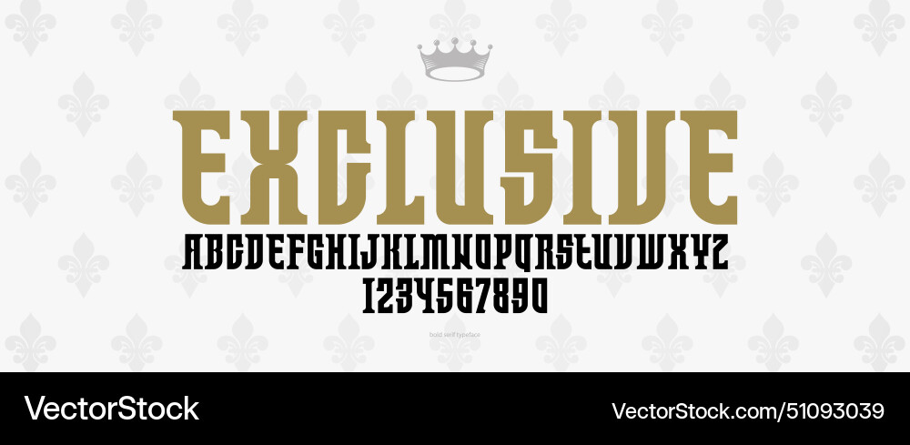 Elegant luxury serif strong font for logos and Vector Image