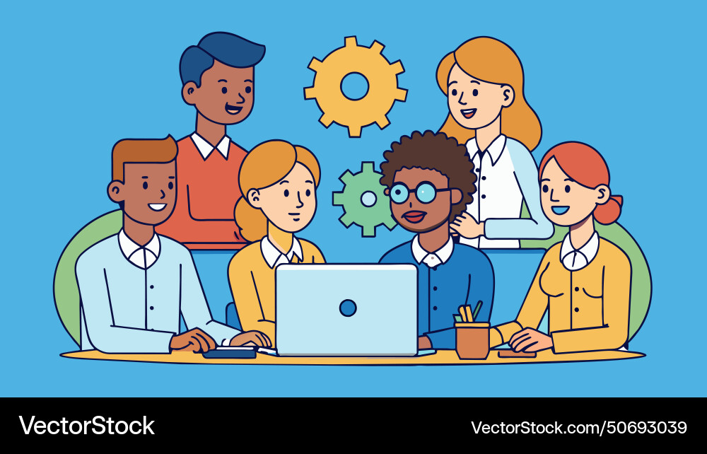 Enhance your projects with teamwork collaboration Vector Image