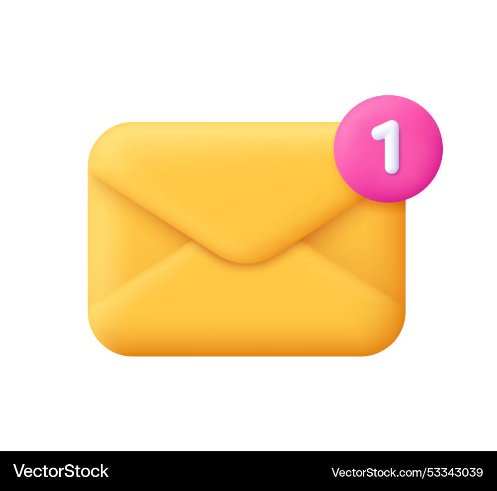 Envelope with notification business communication Vector Image