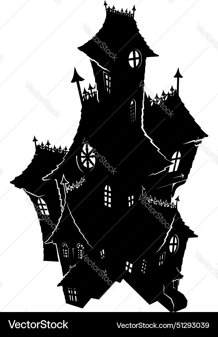 Halloween haunted house spooky silhouette Vector Image