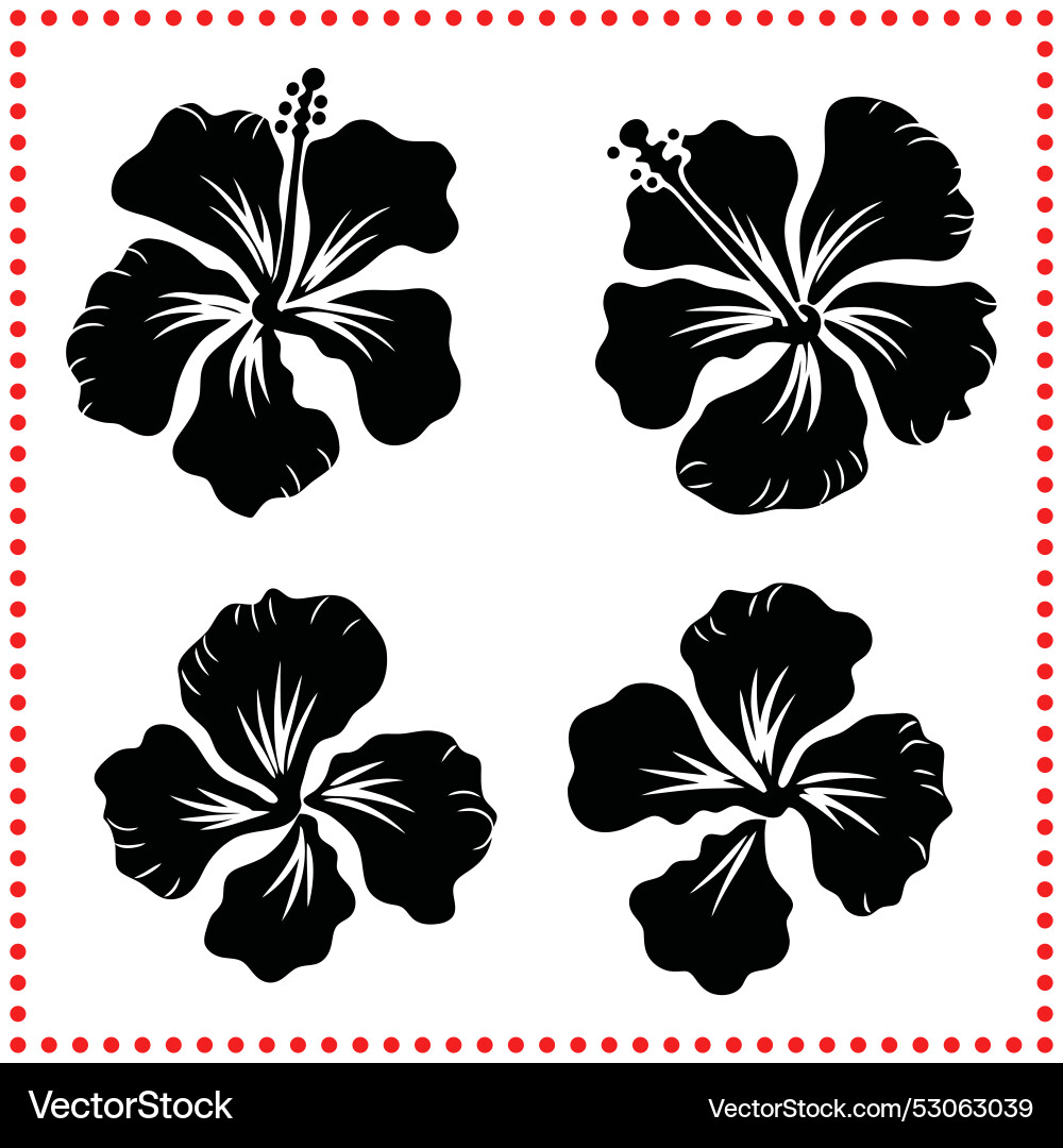 Island bliss hibiscus flower designs that add Vector Image