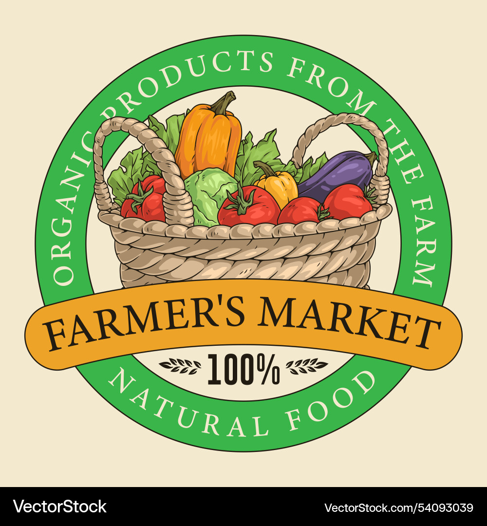 Organic products logo Royalty Free Vector Image