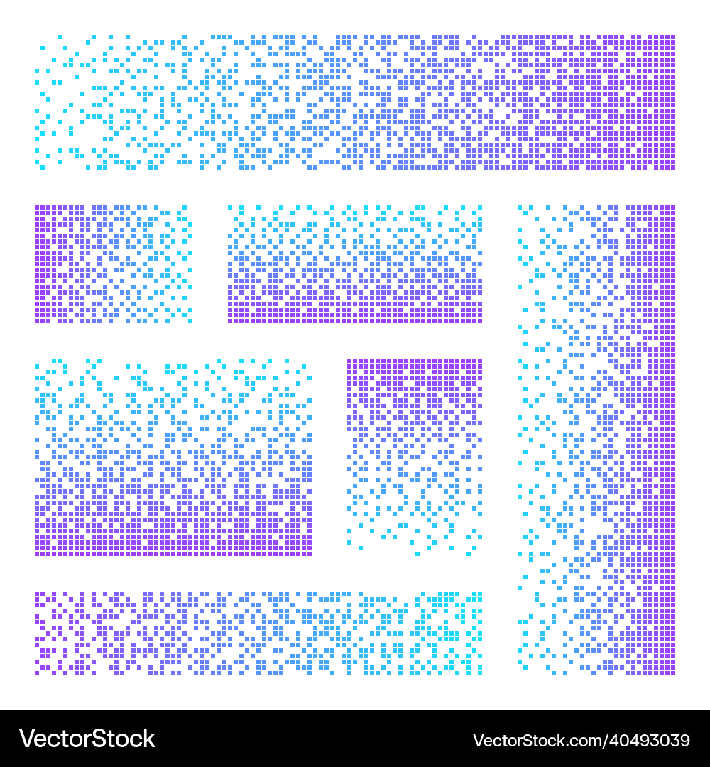 Pixel disintegration decay effect various Vector Image