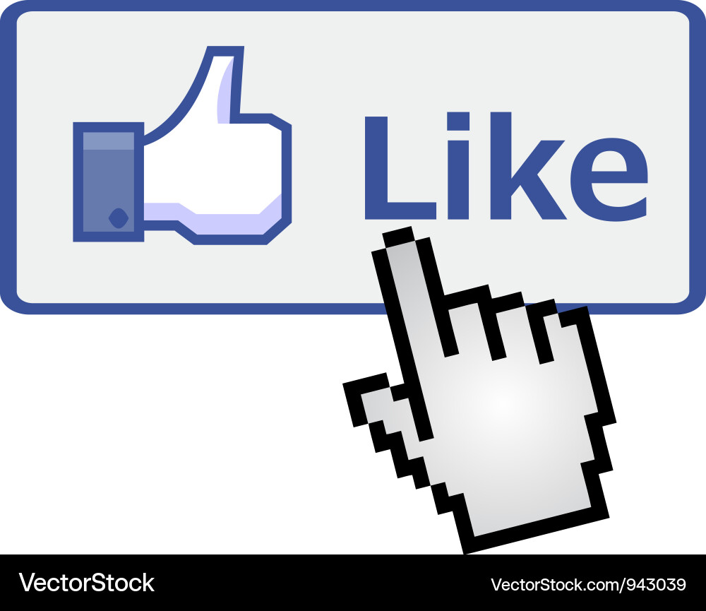 Pixelated hand clicking on like button Royalty Free Vector