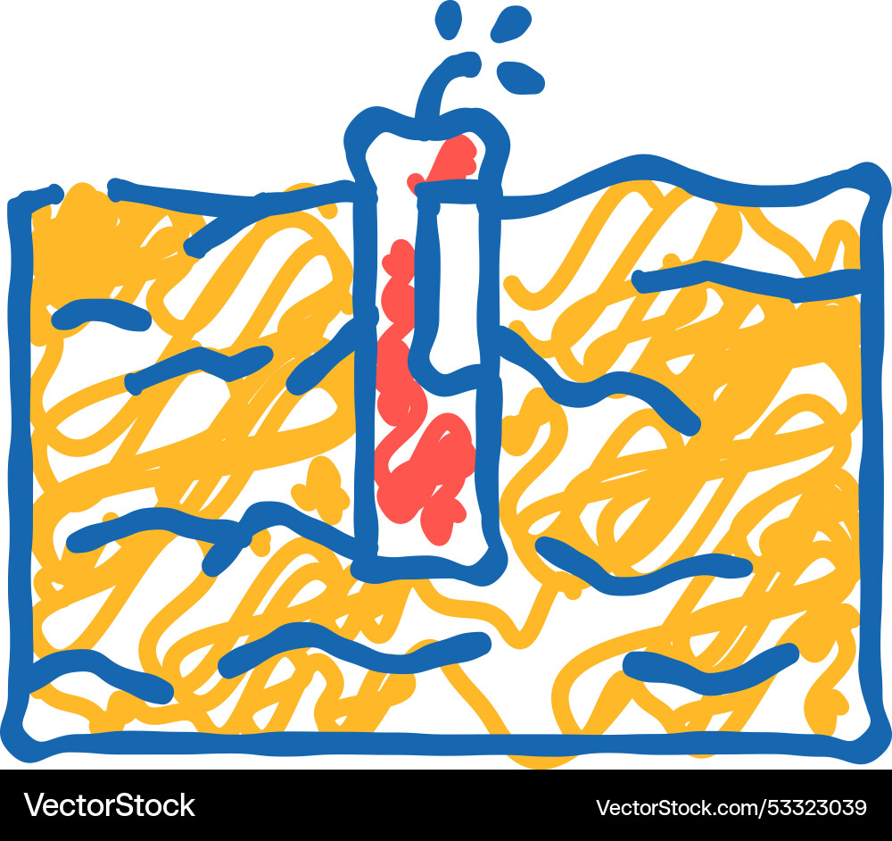 Rock blasting mining icon doodle Royalty Free Vector Image