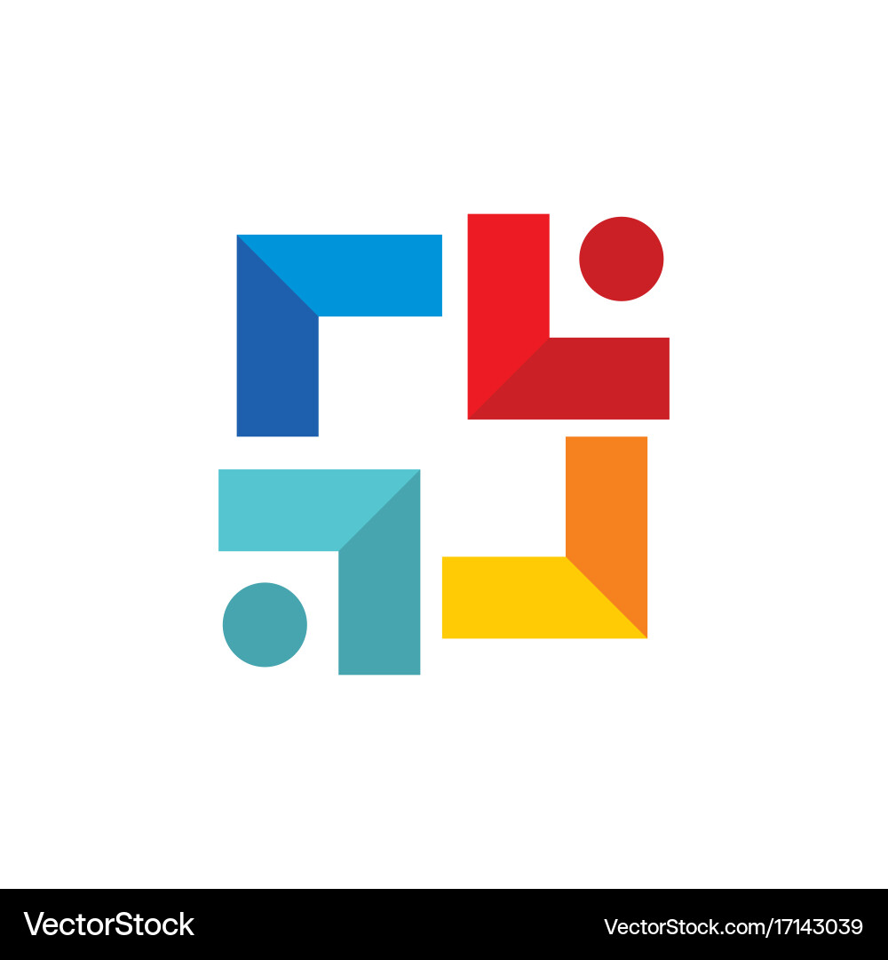 Square connection logo Royalty Free Vector Image