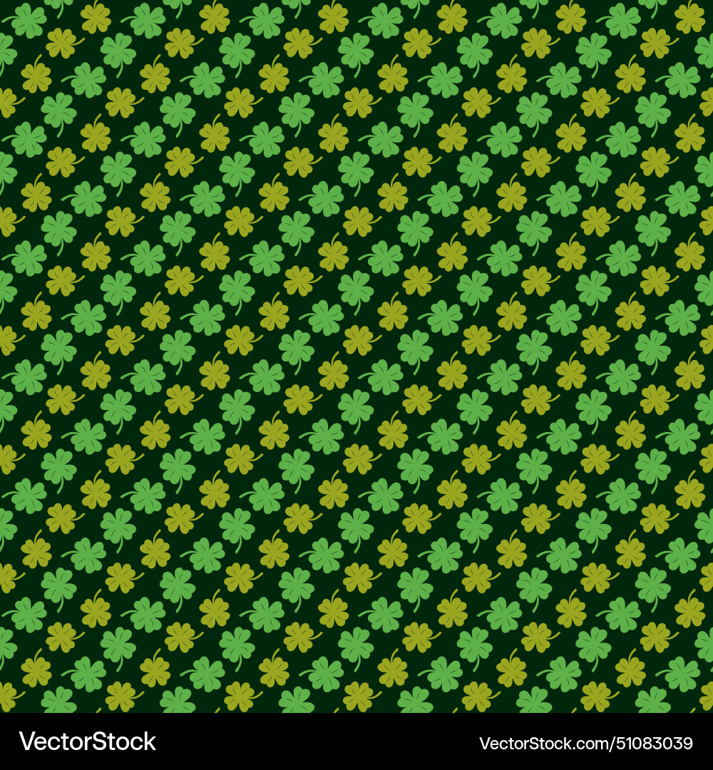 St patricks clover seamless pattern design Vector Image