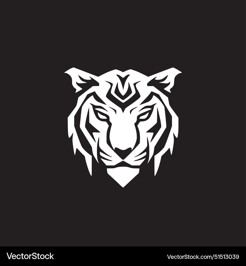 Tiger - minimalist and flat logo Royalty Free Vector Image