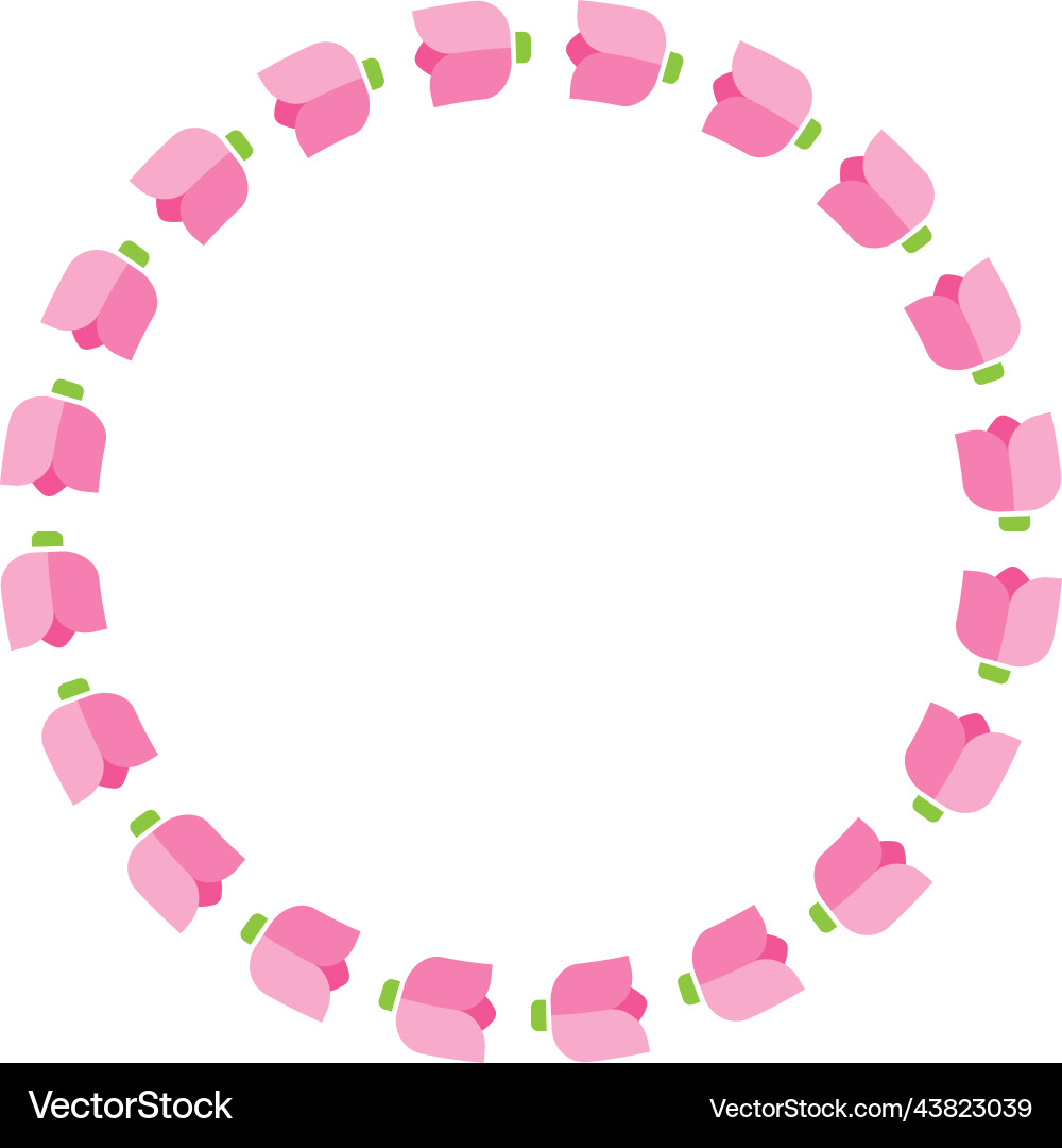 Tulip flower circle frame Royalty Free Vector Image