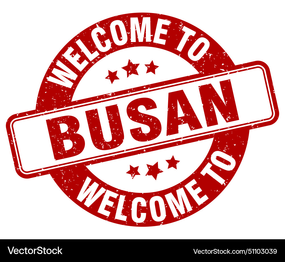 Welcome to busan stamp round sign Royalty Free Vector Image