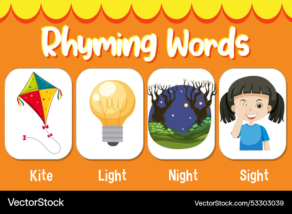 Words that rhyme Royalty Free Vector Image - VectorStock