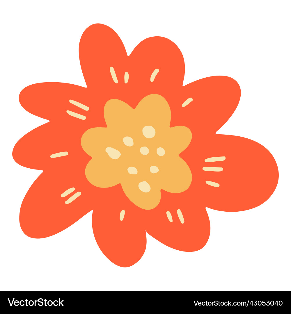 Cute Single Flower Royalty Free Vector Image - VectorStock