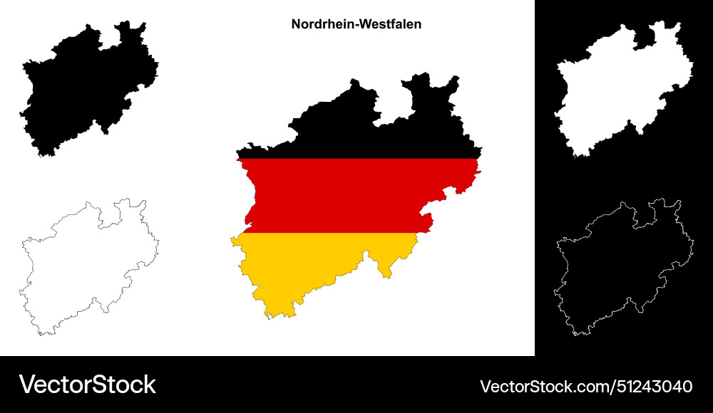 Nordrhein-westfalen outline map Royalty Free Vector Image