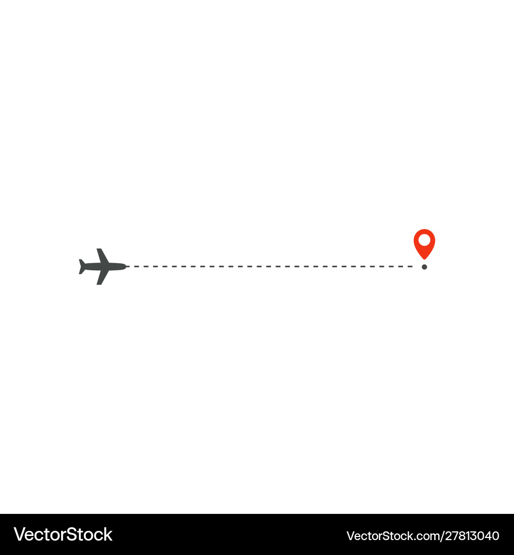 Plane way icon airplane straight ahead path Vector Image