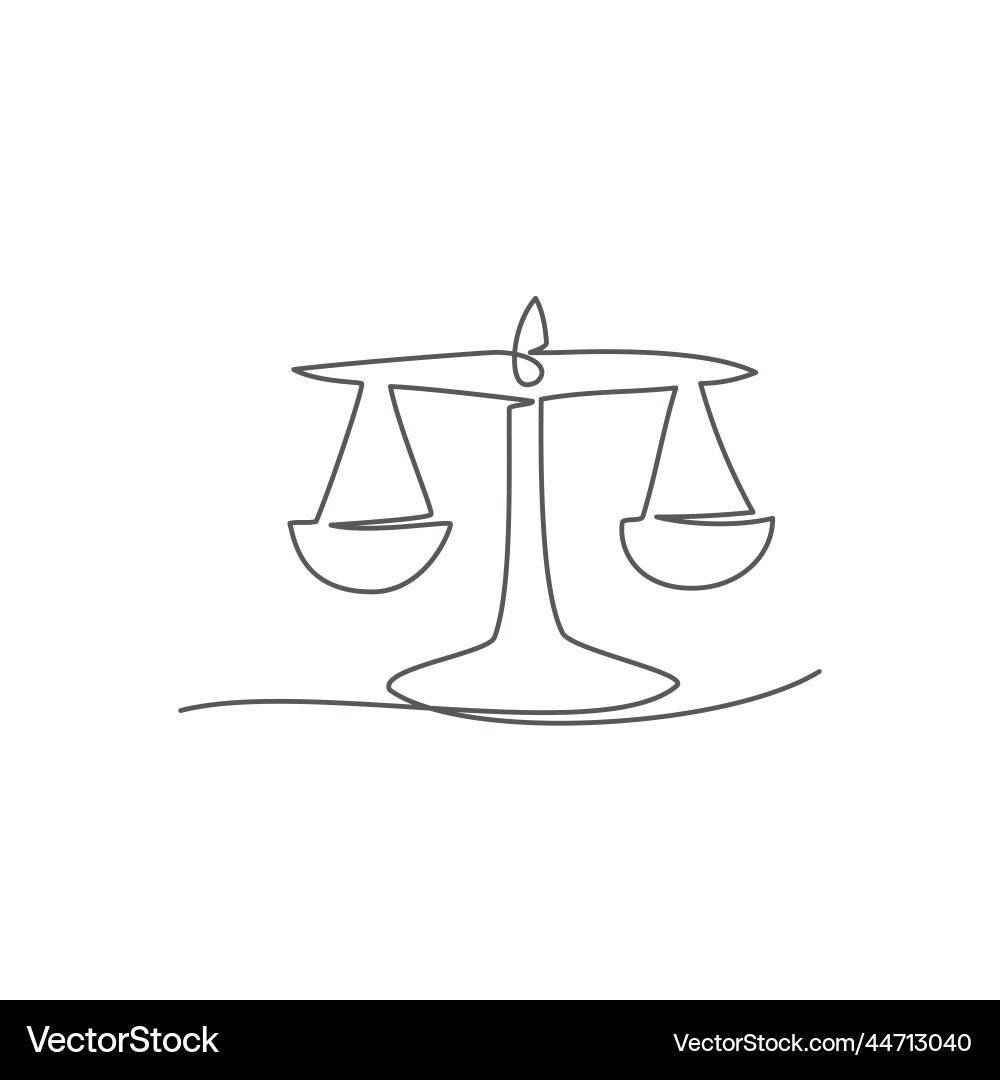 Scales one line drawing on white background Vector Image