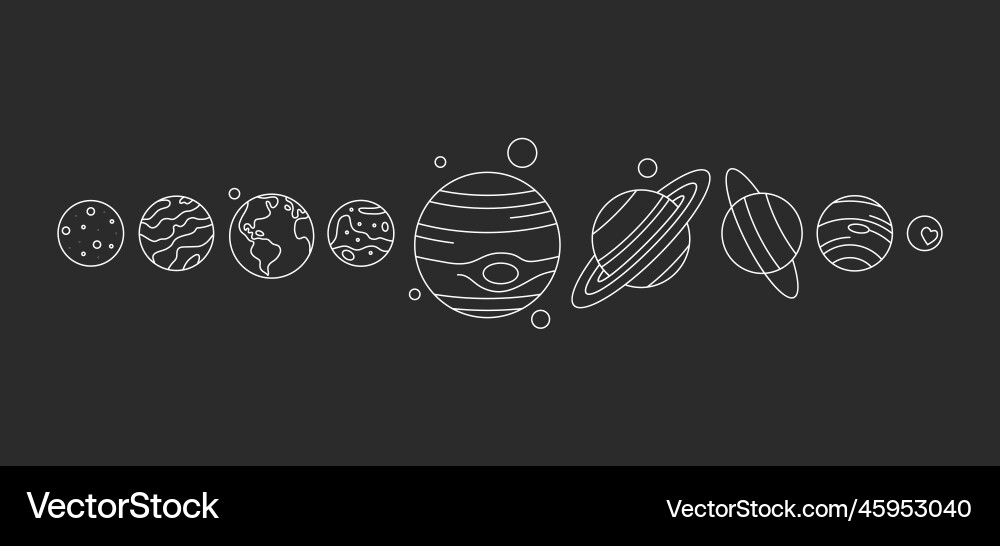 Solar system planets scheme sun Royalty Free Vector Image