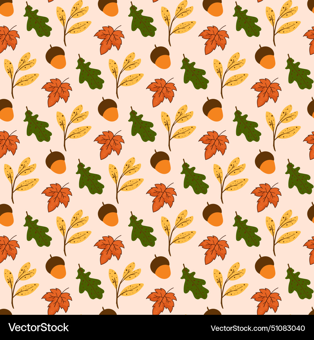Stylized autumn twigs seamless pattern design Vector Image
