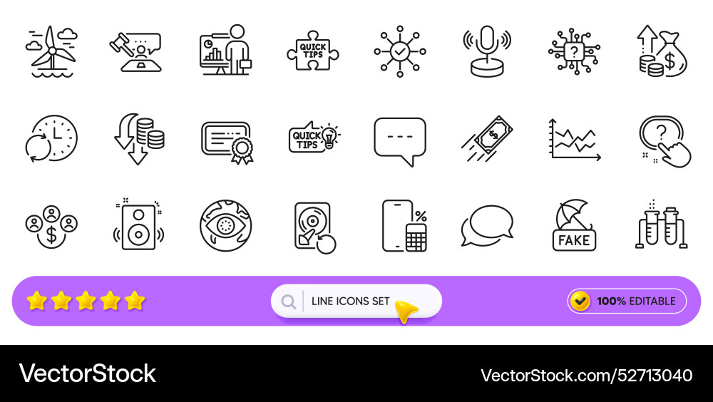 Teacher question button and inflation line icons Vector Image