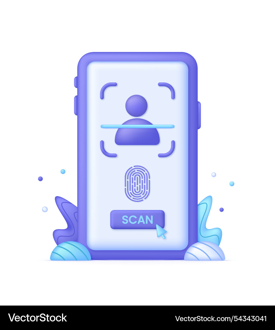 3d face recognition Royalty Free Vector Image - VectorStock