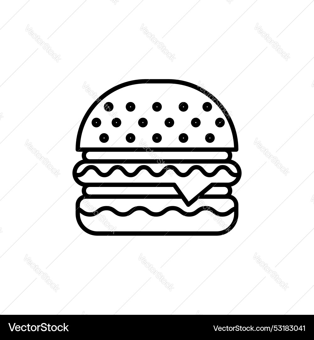 Cheese burger icon isolated on white background Vector Image