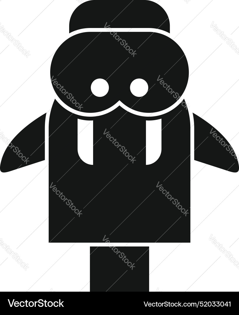 Cute walrus standing on a small platform with big Vector Image