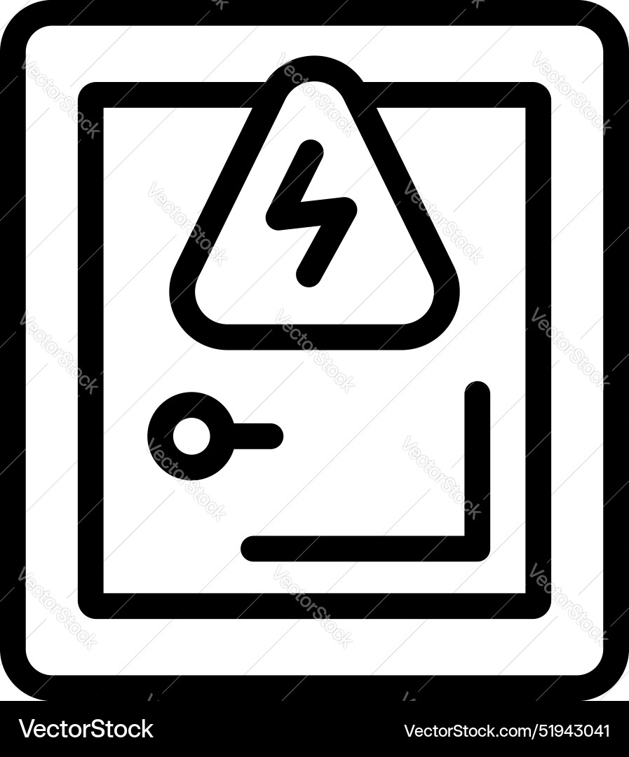 Electrical panel icon showing high voltage sign Vector Image