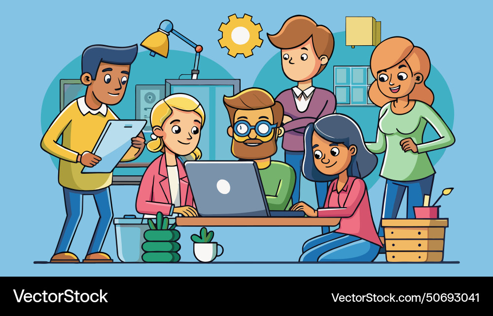 Enhance your projects with teamwork collaboration Vector Image