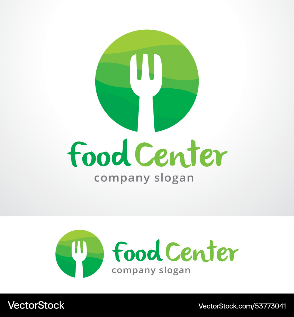 Food center logo template design emblem Royalty Free Vector