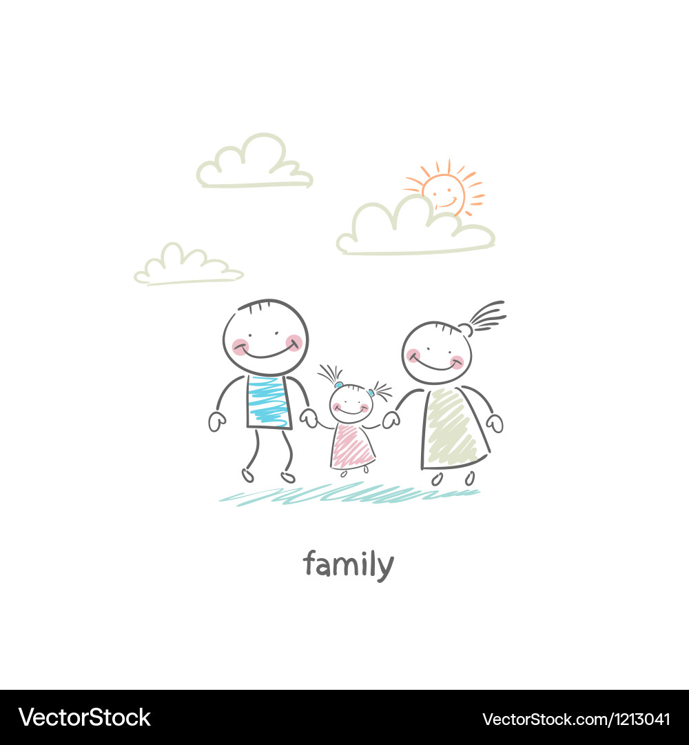 Happy family Royalty Free Vector Image - VectorStock