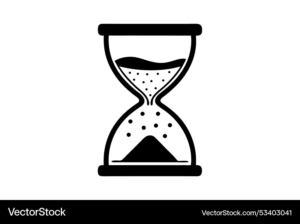 Hour glass creative silhouette Royalty Free Vector Image
