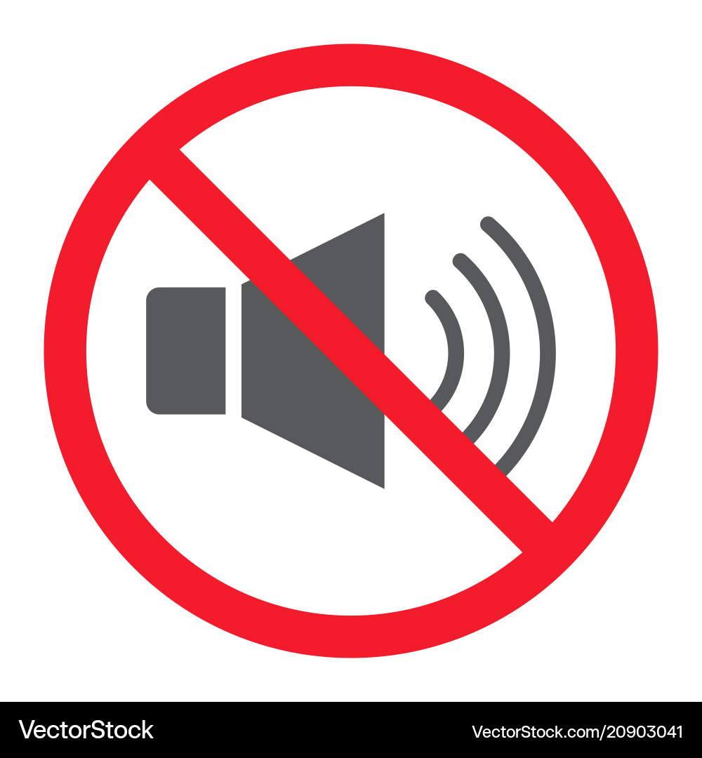 No sound glyph icon prohibition and forbidden Vector Image