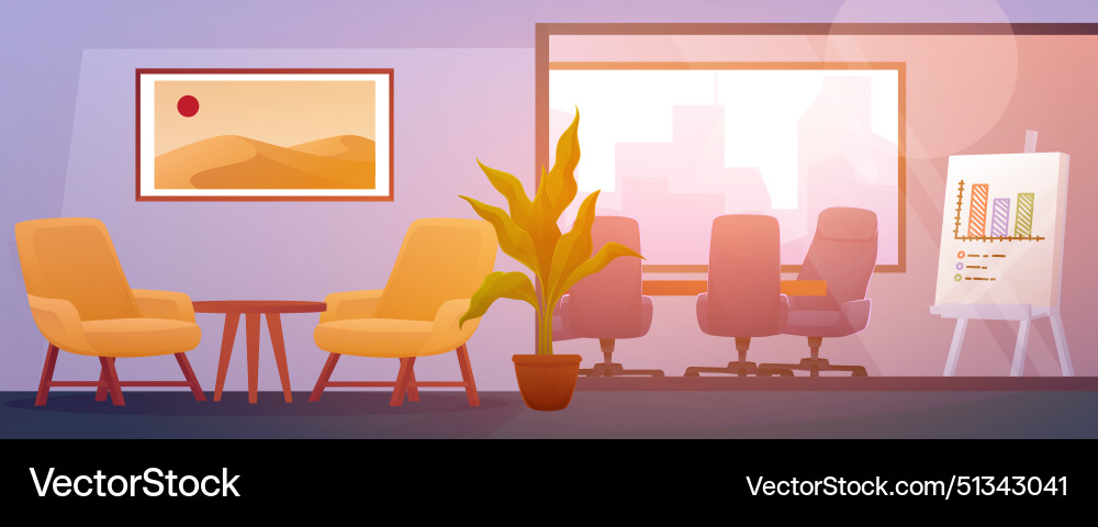 Office boardroom interior room training cartoon Vector Image