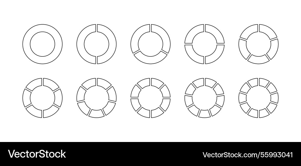 Outline circle section template circular Vector Image